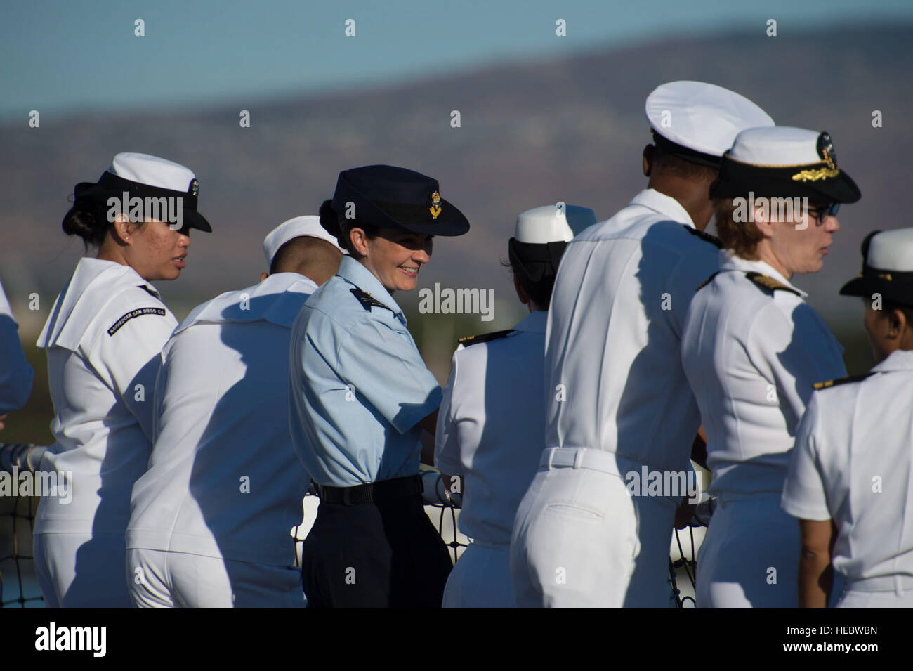 Chrystal Jones, Pathologist, Australian Air Force, interacts with ...