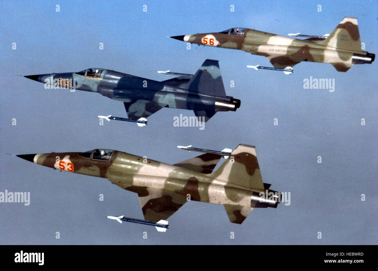 Formation of three aggressor F-5E aircraft of the 527th TFTS, RAF ...