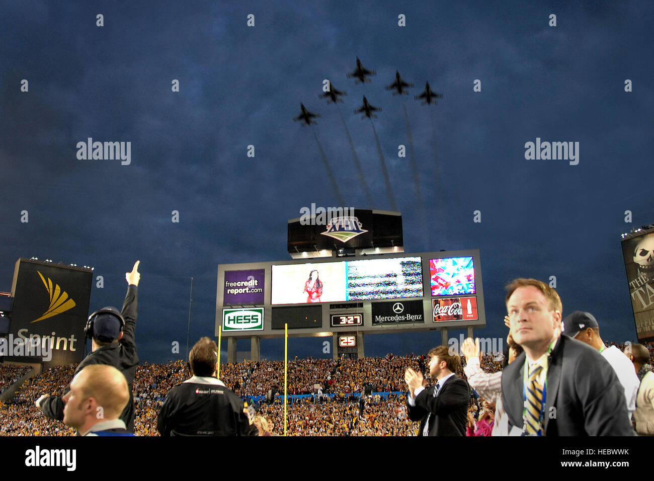 The U.S. Air Force Thunderbirds perform a flyover during the National ...