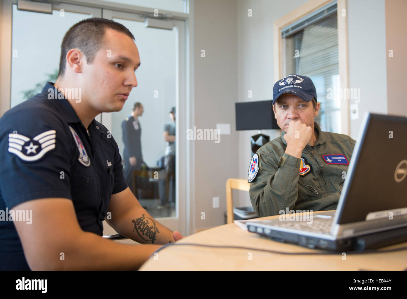 Staff Sgt. Jose Ibarra, aircrew flight equipment technician, briefs ...