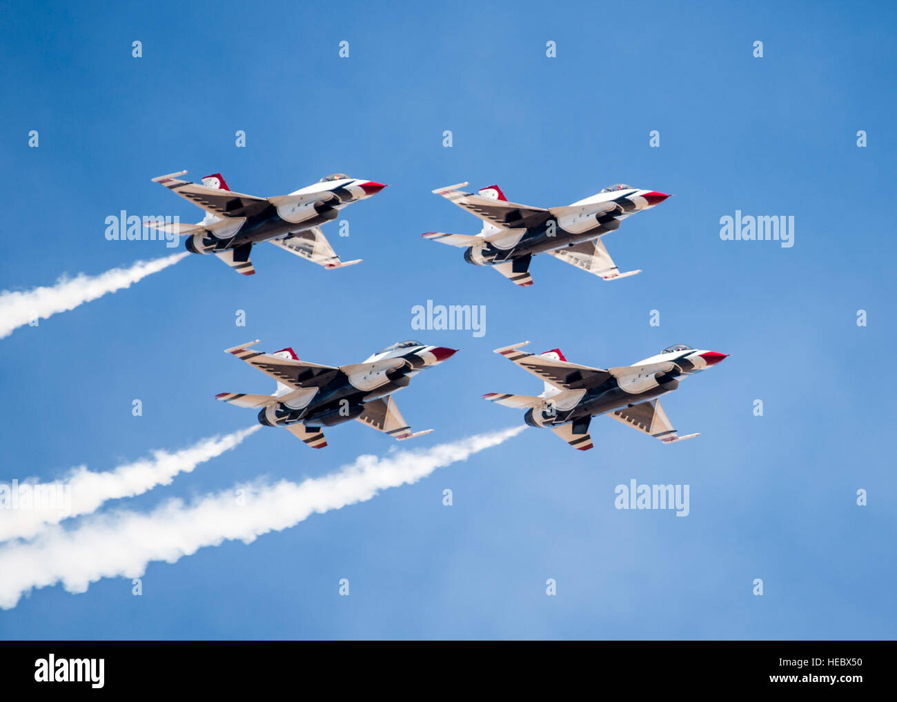 The Thunderbirds Diamond formation performs the line break loop ...