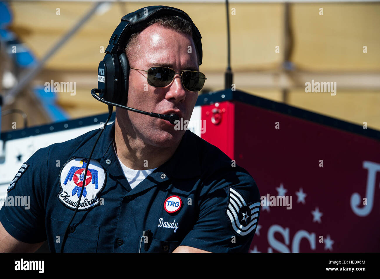Tech. Sgt. Randall Dawdy, education and training manager, communicates ...