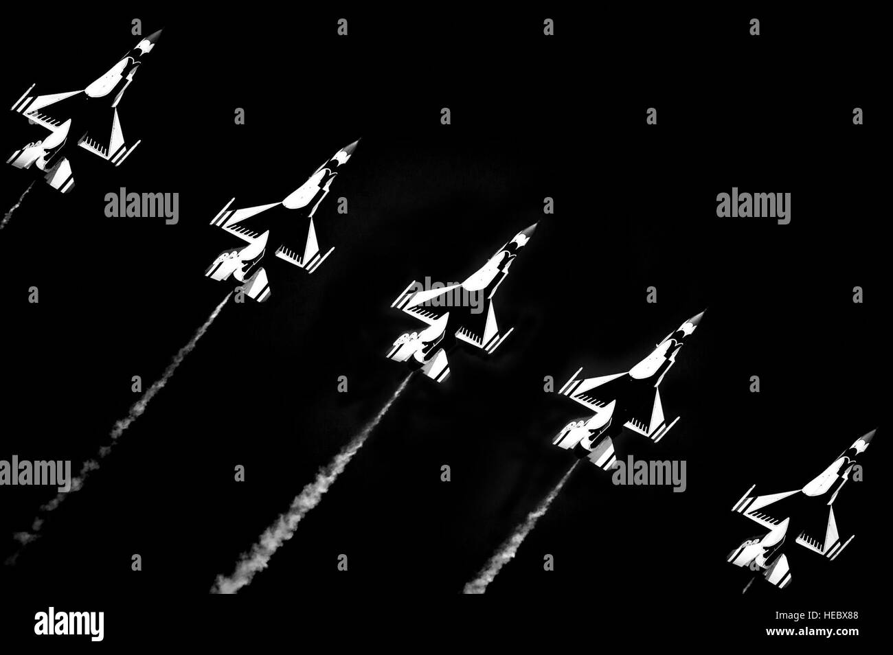 The Thunderbirds pilots perform the Line Break Loop during a practice ...