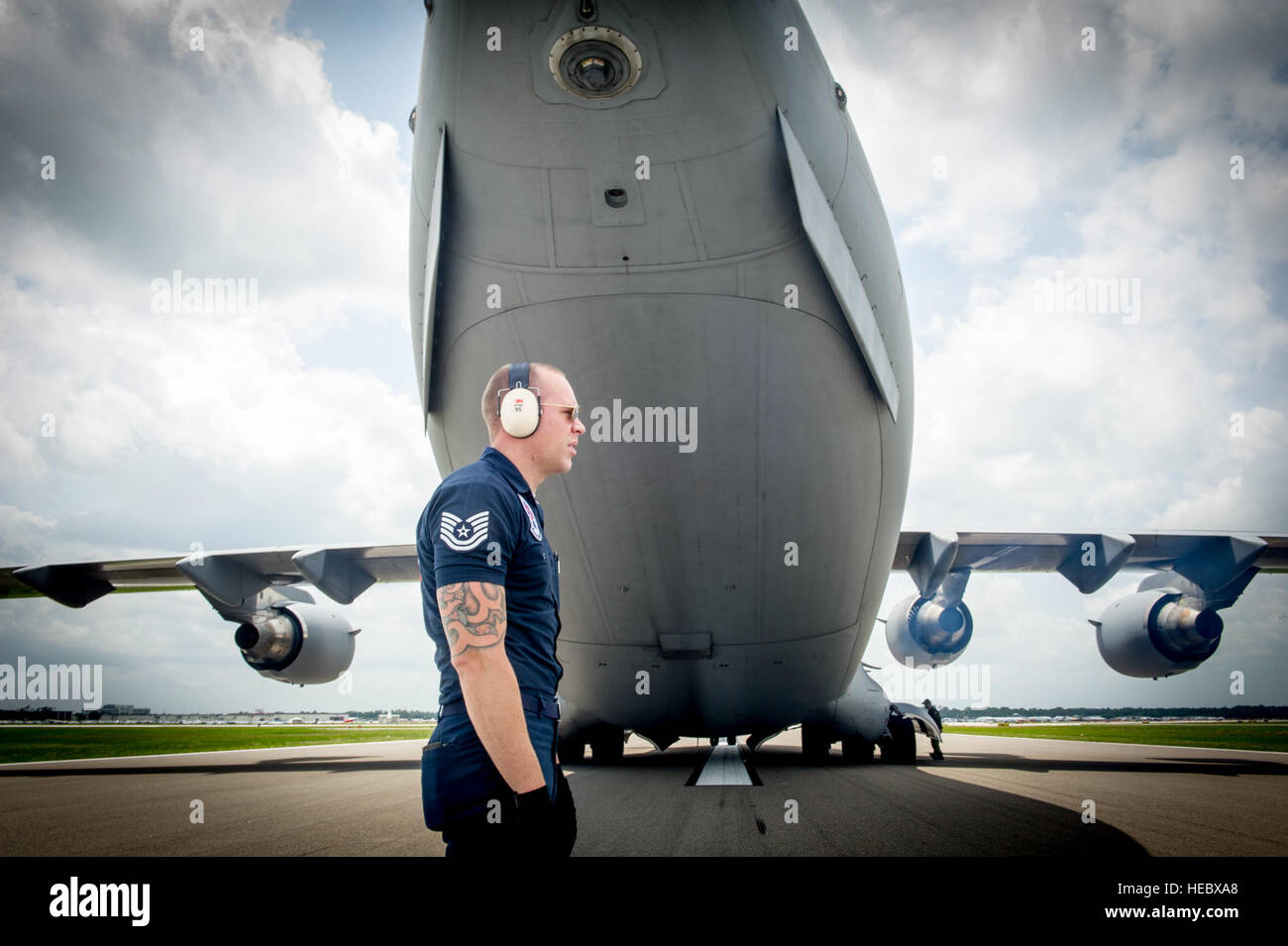 Tech Sgt. Jason Poteete, an air transportation specialist, prepares to ...