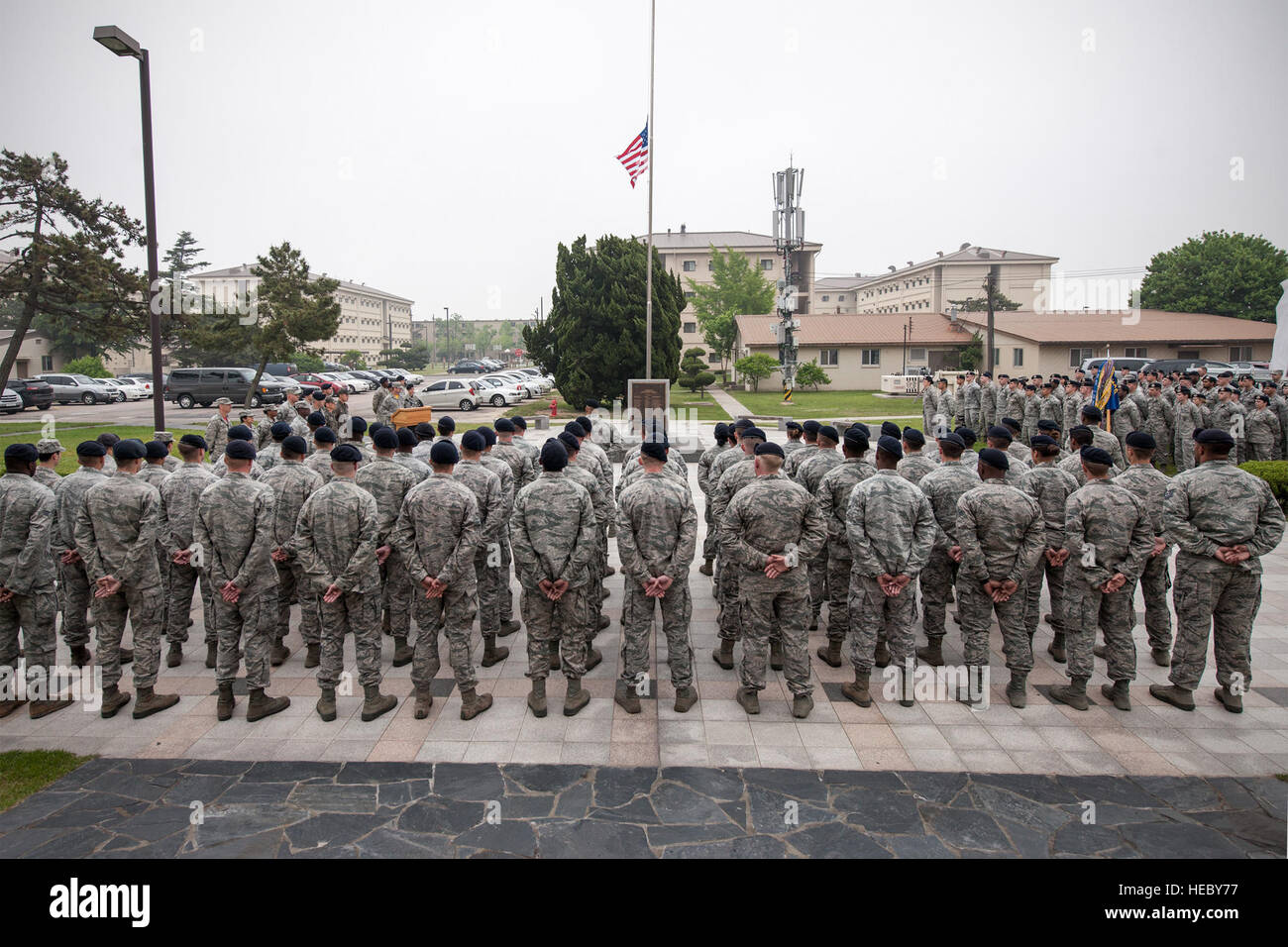 Wolf Pack Airmen stand in formation to honor security forces members ...