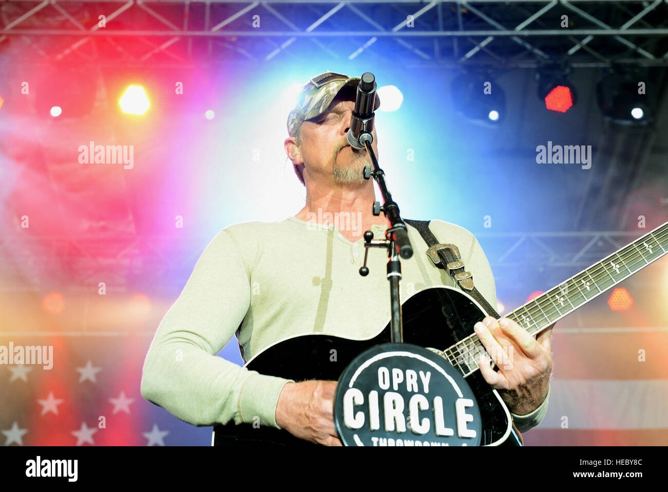 Trace Adkins, country music singer, performs during a concert for a ten ...