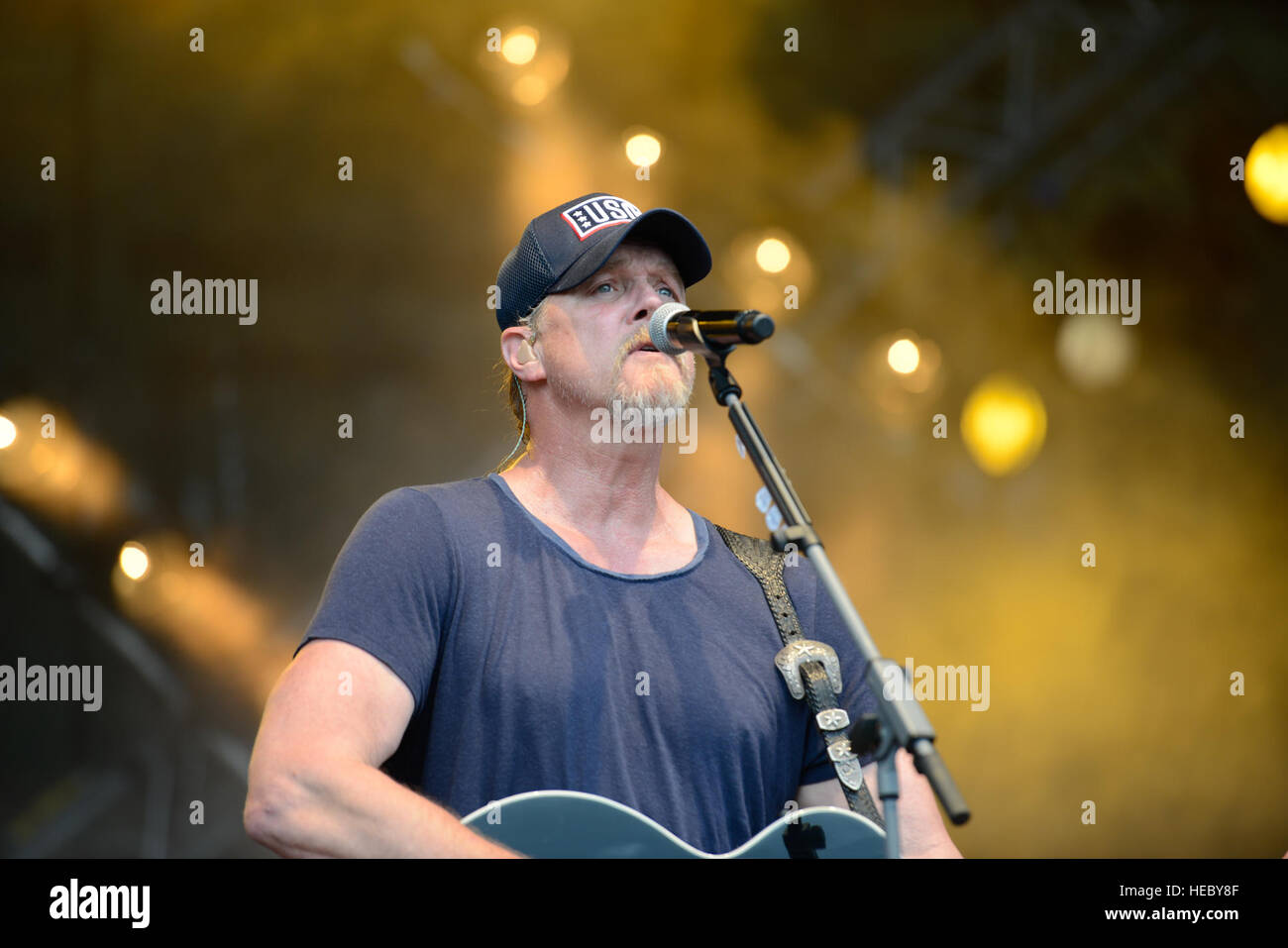 Trace Adkins, country music singer, sings during a concert at Ramstein ...