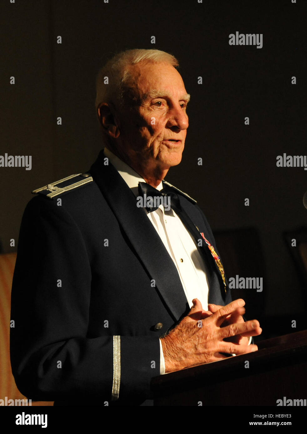 Retired Col. Carlyle Harris, former prisoner of war, makes remarks as ...