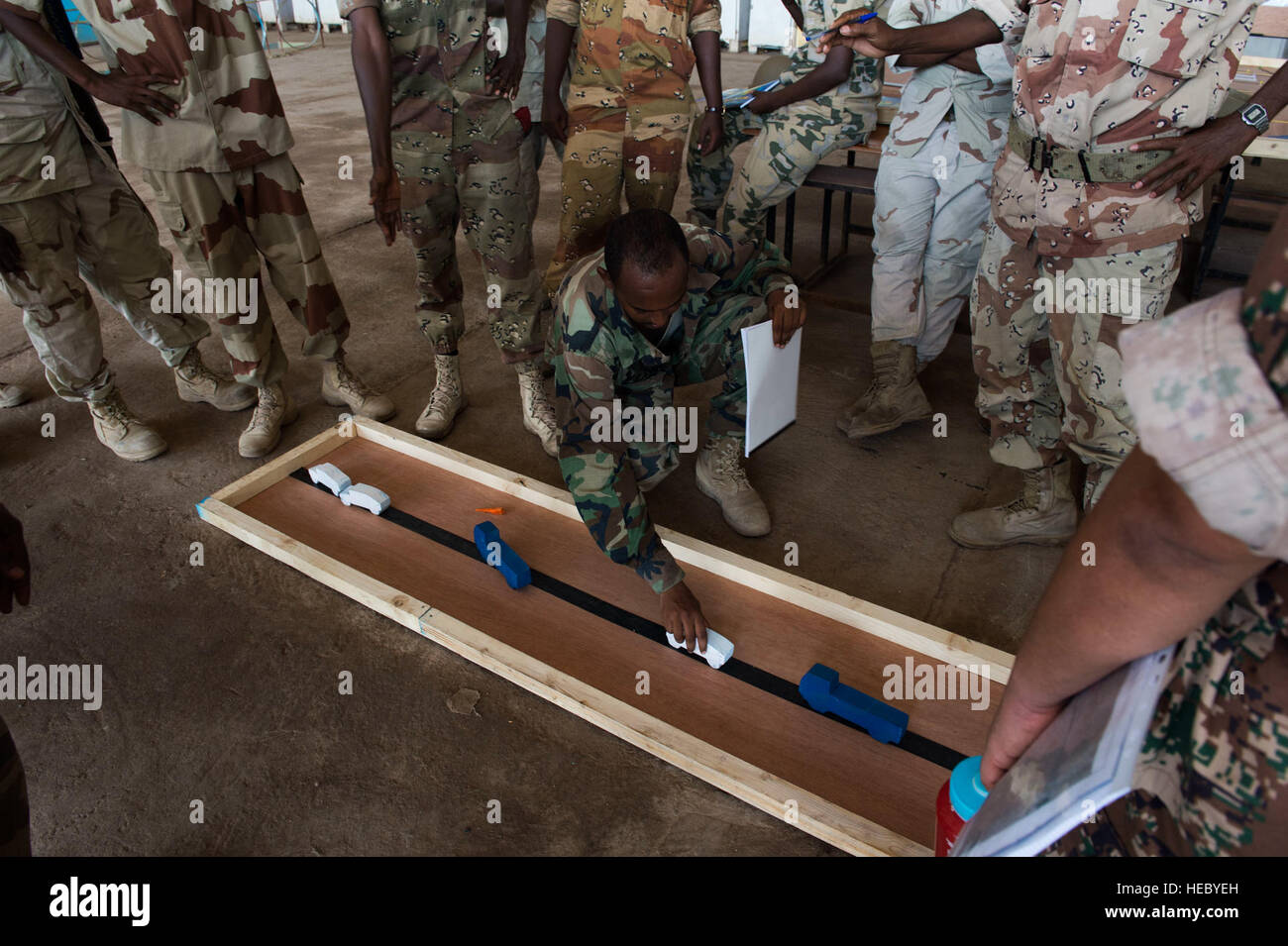 A Djiboutian Armed Forces (FAD) officer briefs his troops before a ...