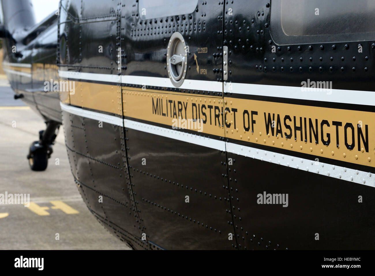 A 30-year-old VH-60Black Hawk helicopter landed at Felker Army Airfield ...