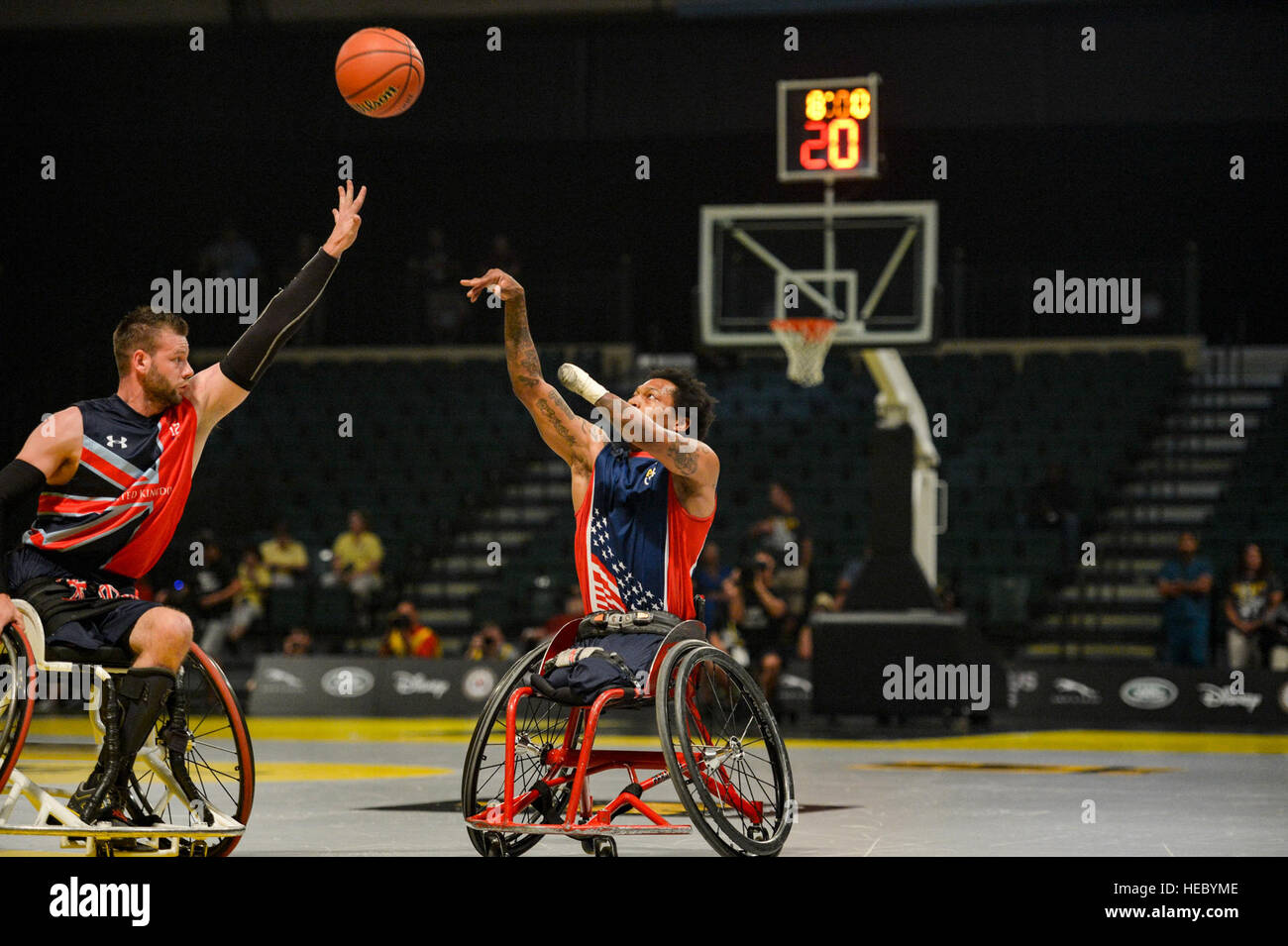 Retired U.S. Marine Corps Sgt. Anthony McDaniel shoots over a U.K ...