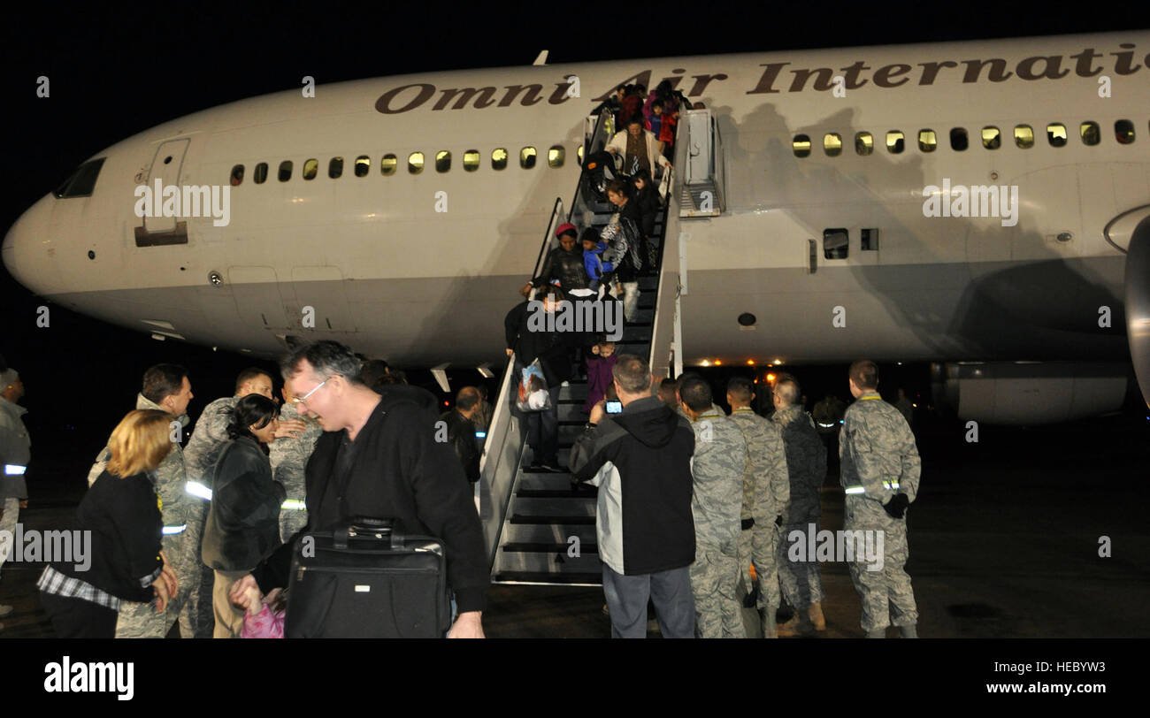 Passengers of the DC-10 military chartered flight de-boarded on the ...