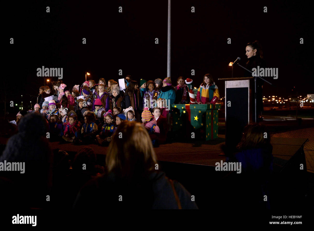 During tree lighting ceremony hi-res stock photography and images - Alamy