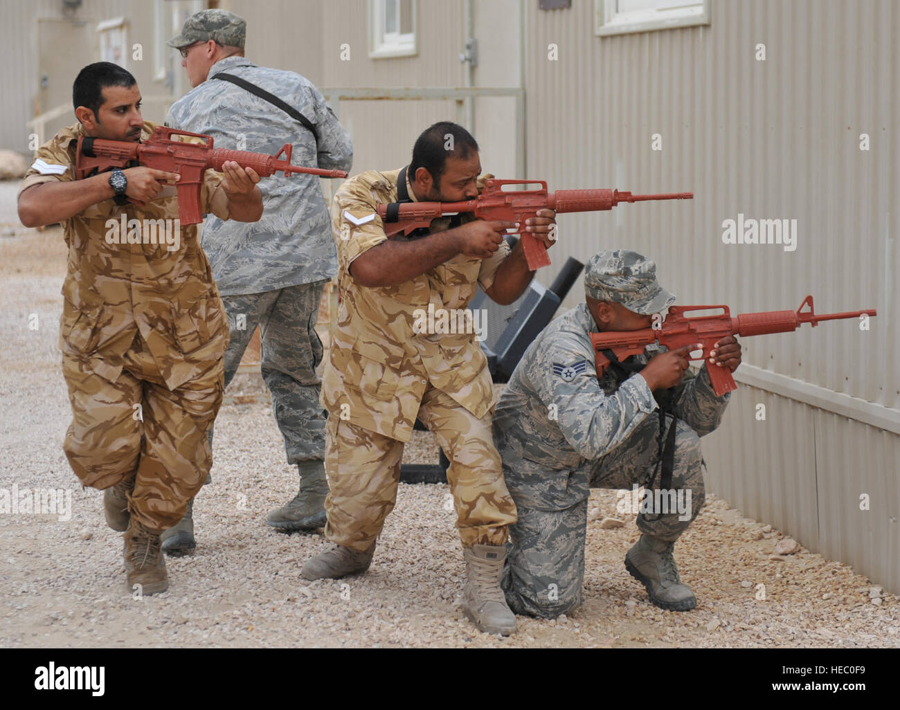 U.S. Airmen assigned to the 379th Expeditionary Security Forces ...