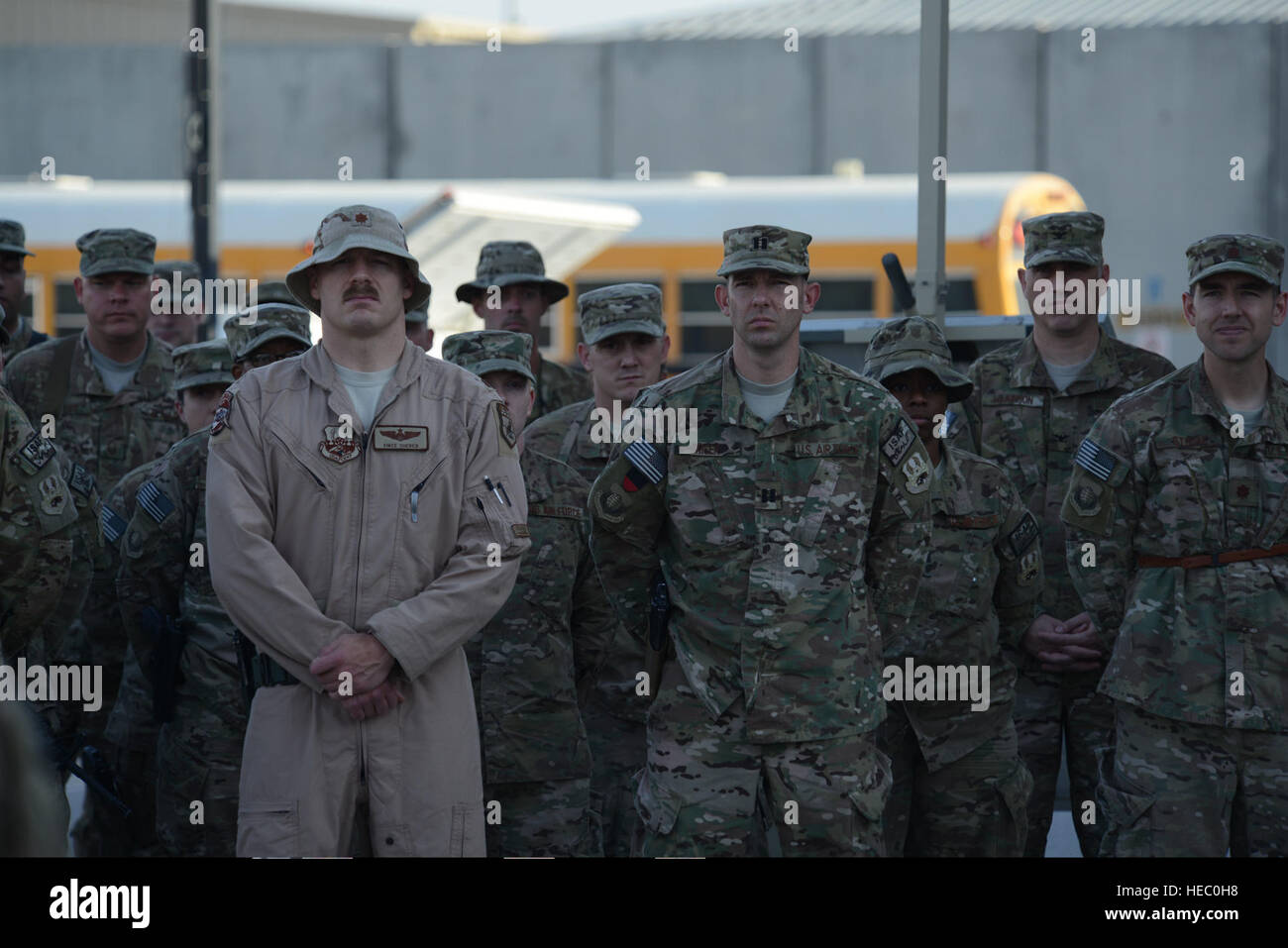U.S. Airmen listen as Brig. Gen. Mark D. Kelly, not shown, the ...