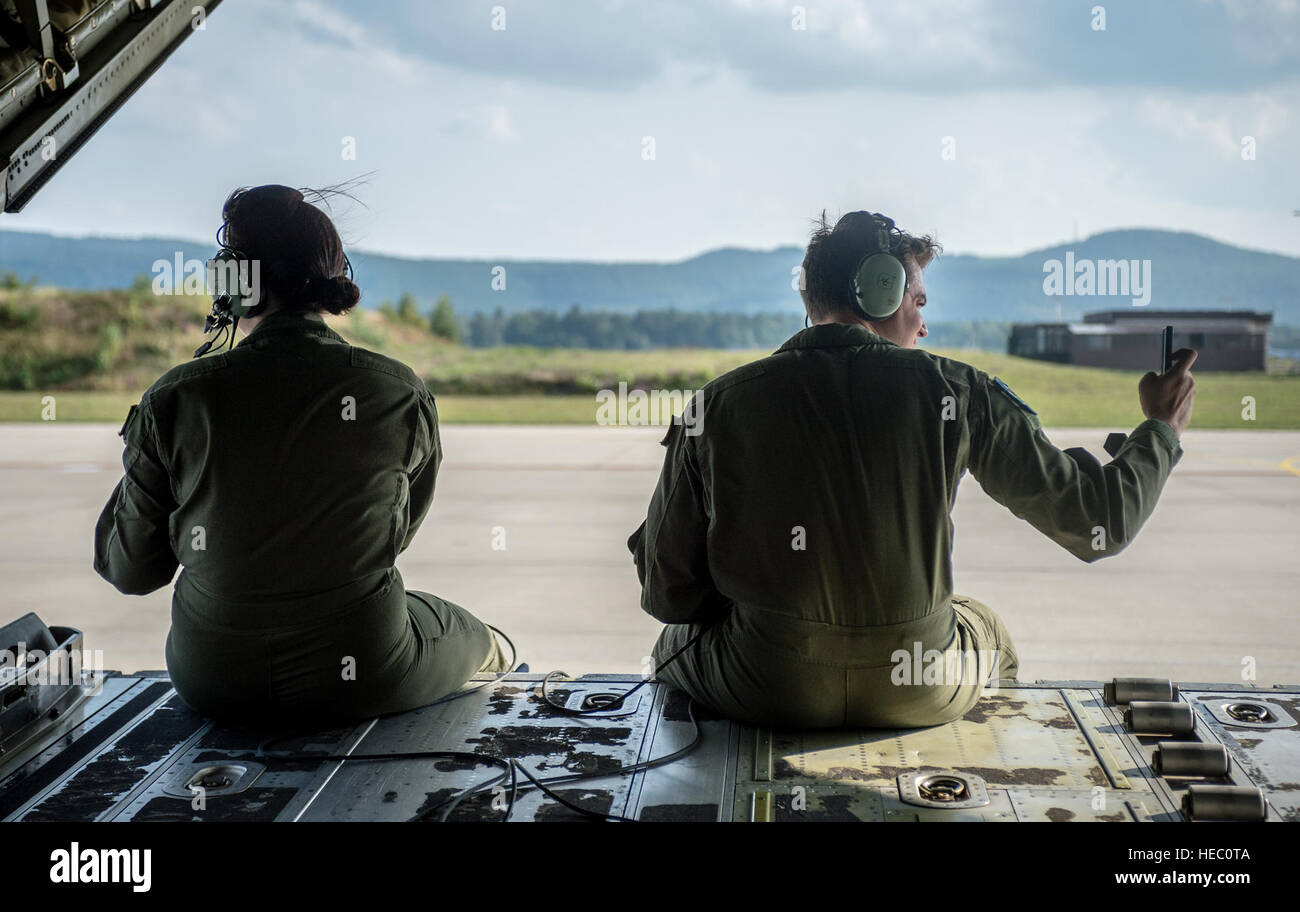 C-130J Super Hercules aircraft from the 37th Airlift Squadron prepare ...