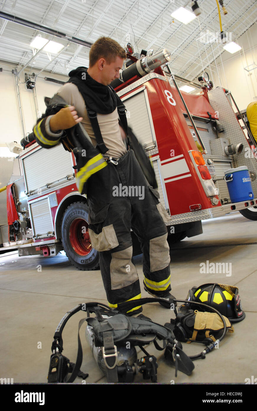 U.S. Air Force Airman Scott Miller, assigned to the 319th Civil ...