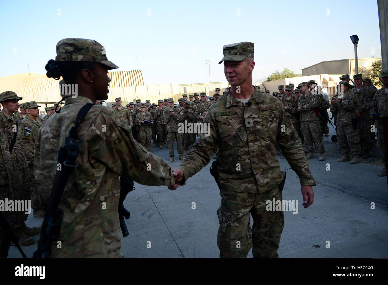 U.S. Air Force Brig. Gen. Mark Kelly, foreground right, the commander ...