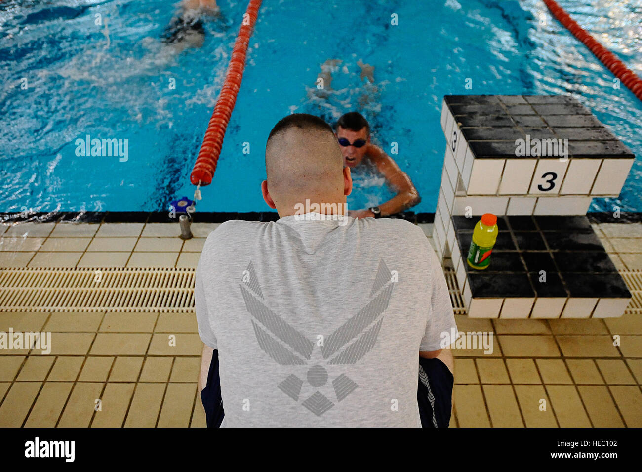 U.S. Air Force Capt. Shawn Cloutier, foreground, greets Maj. Scott ...
