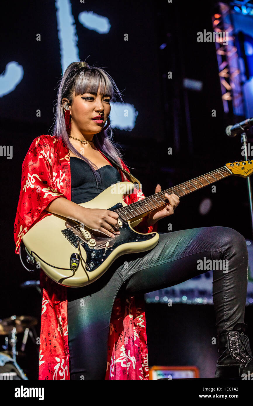 Jin Joo Lee of DNCE performing at 93.3 FLZ's iHeartRadio Jingle Ball on ...