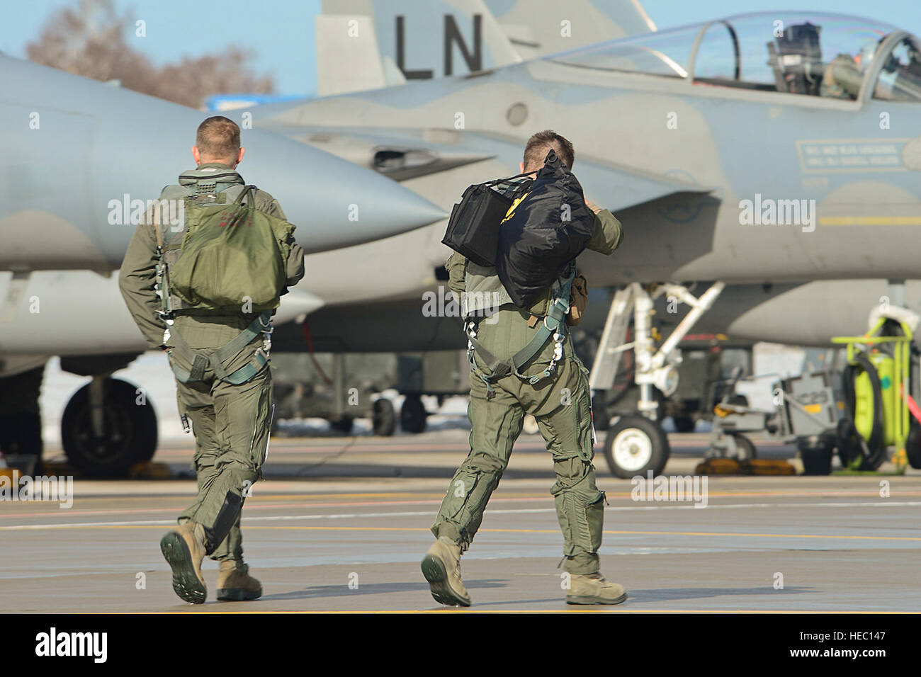 U.S. Air Force Maj. Barak Amundson and Capt. Tyler Clark, both pilots ...