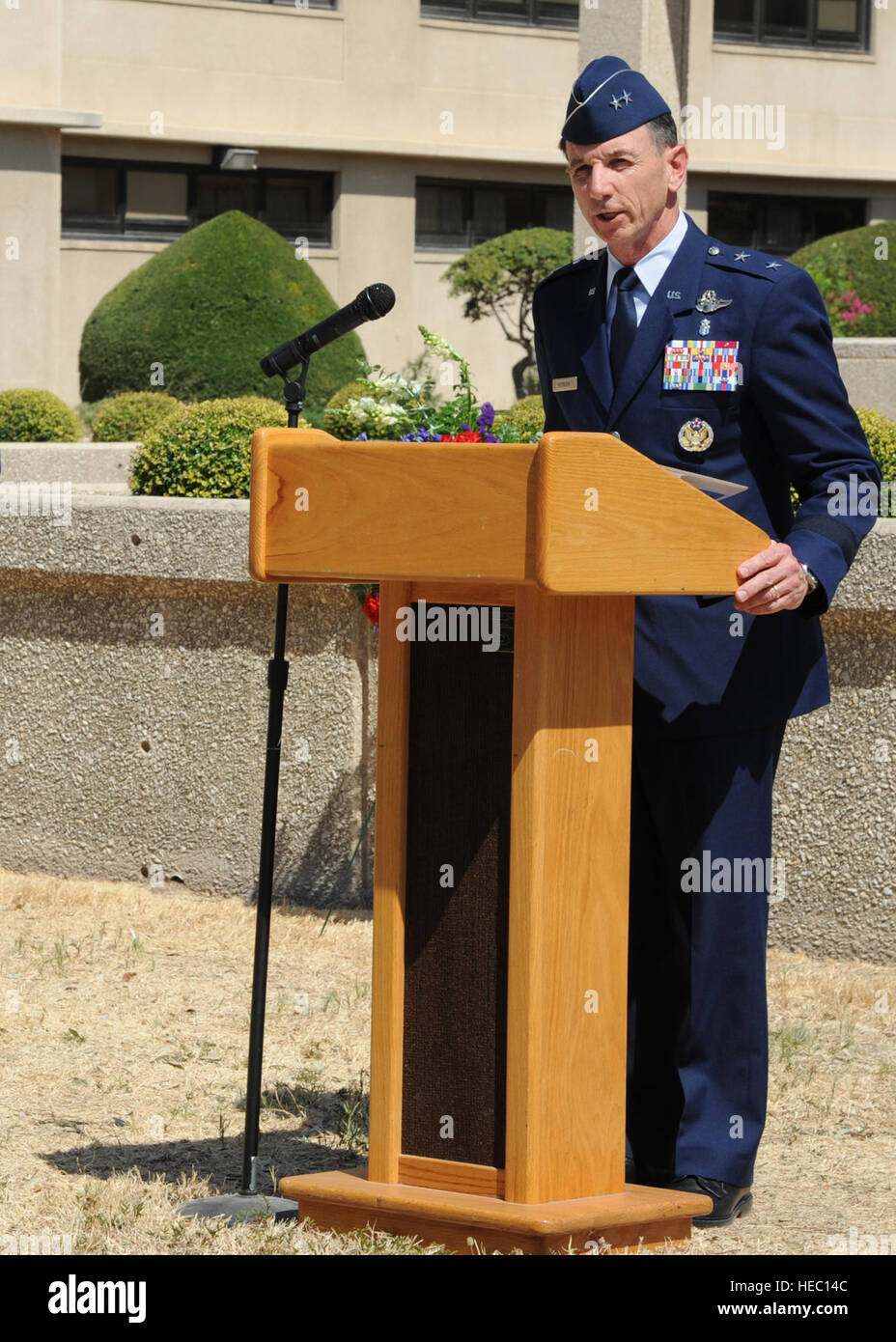 U.S. Air Force Maj. Gen. Byron Hepburn gives a motivational speech on ...