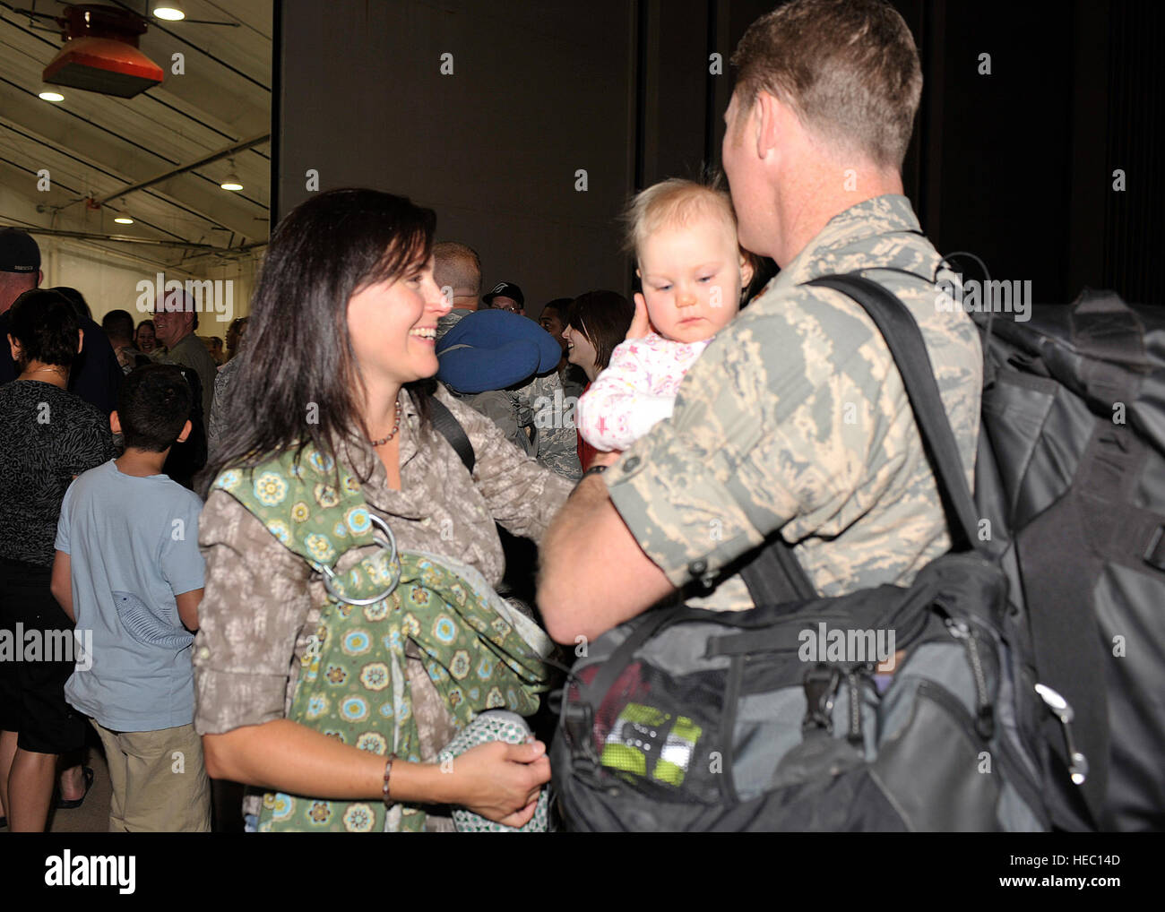 Joanna and Cora Frady, greet their recently returned from deployment ...