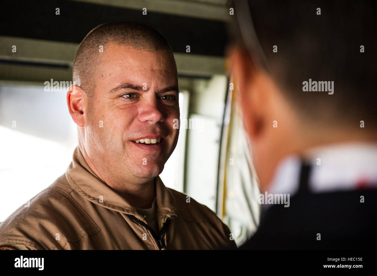U.S. Air Force Master Sgt. Chad Gurnon, a loadmaster assigned to the ...