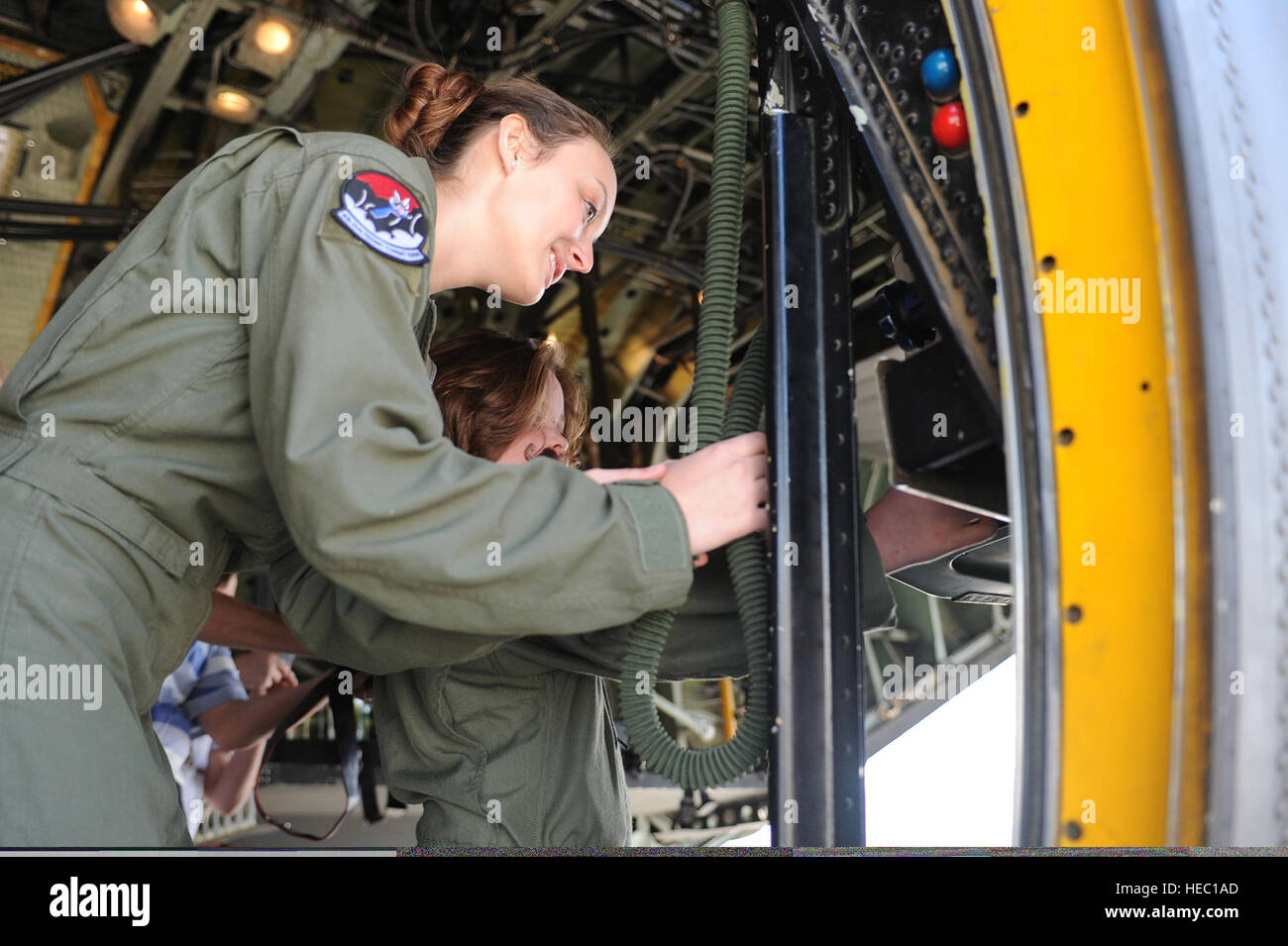 U.S. Air Force Senior Airman Heather Burdette, assigned to the 43rd Electronic Combat Squadron ...