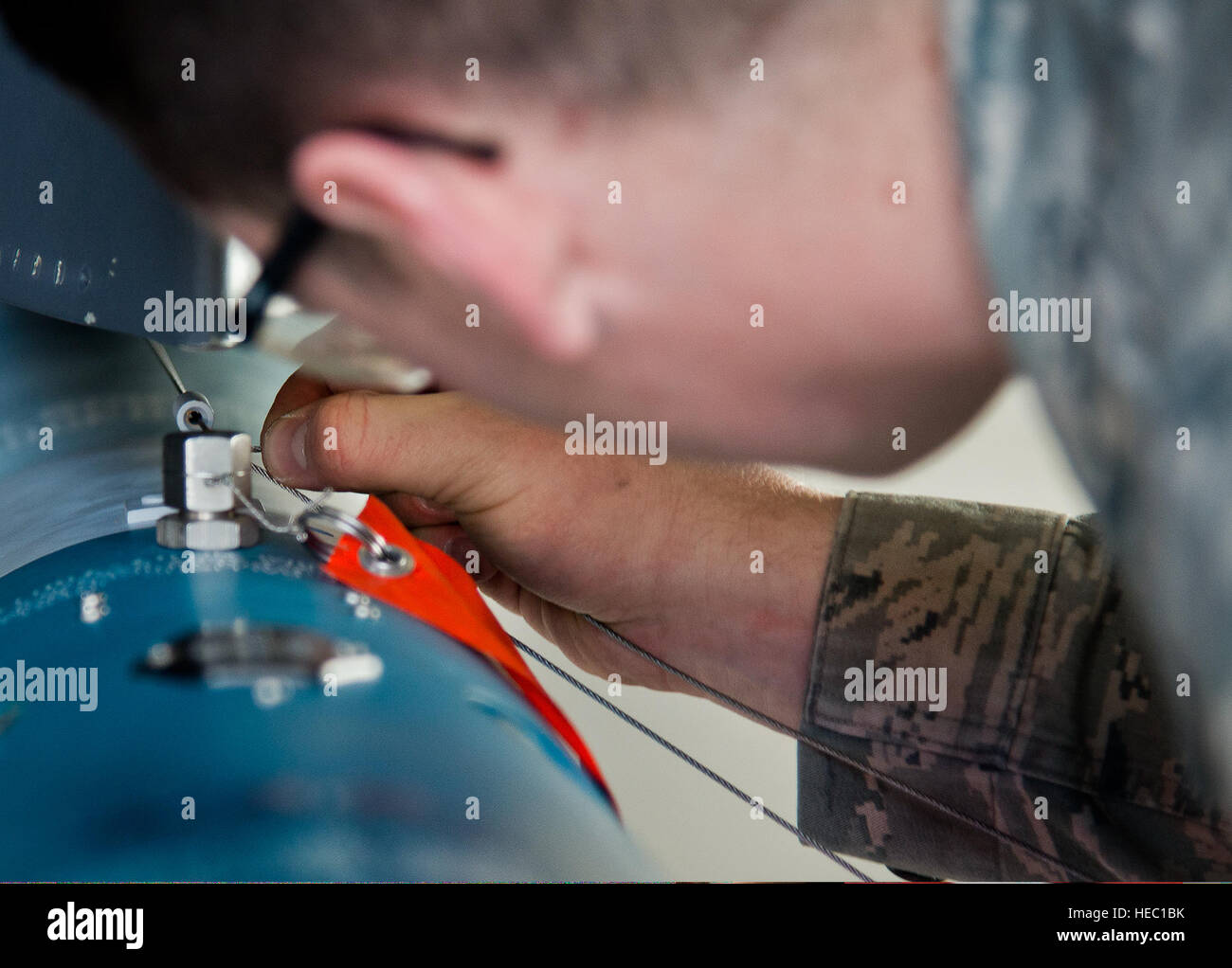 U.S. Air Force Senior Airman Mark Timpani, with the 96th Aircraft ...