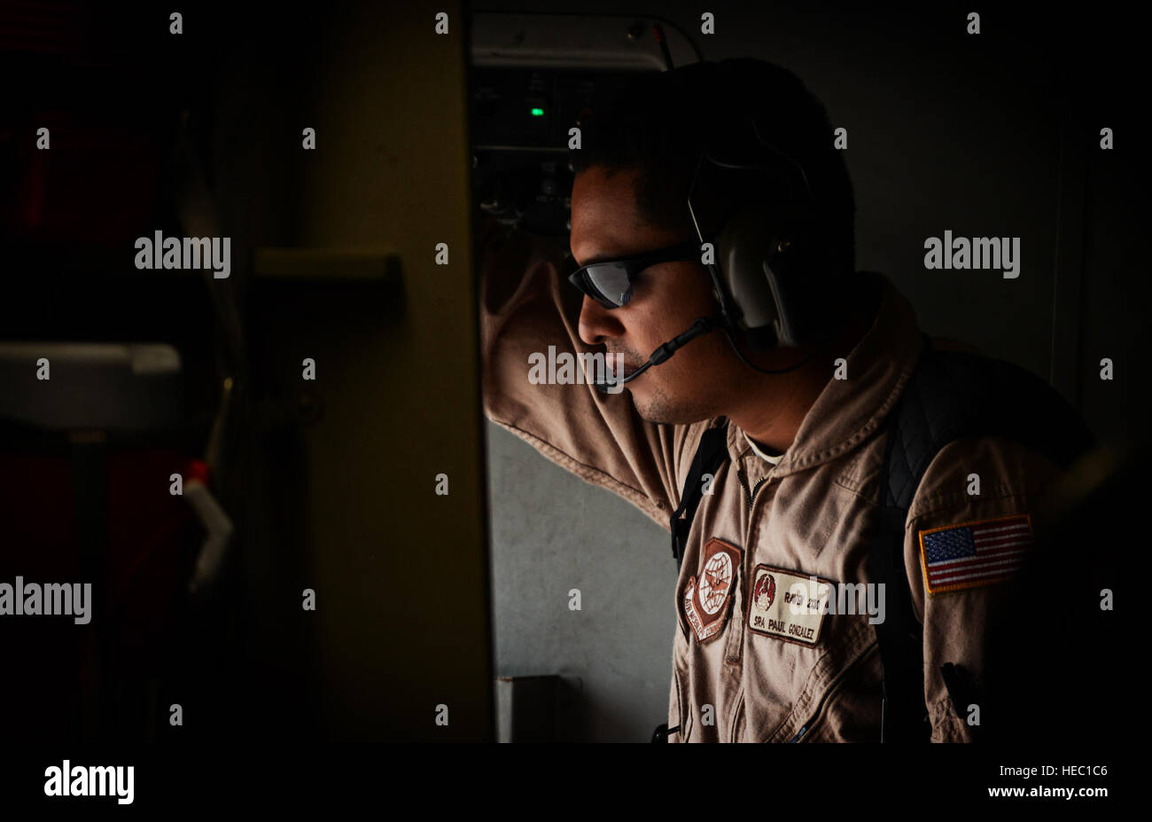 U.S. Air Force Senior Airman Paul Gonzalez, with the 627th Security ...