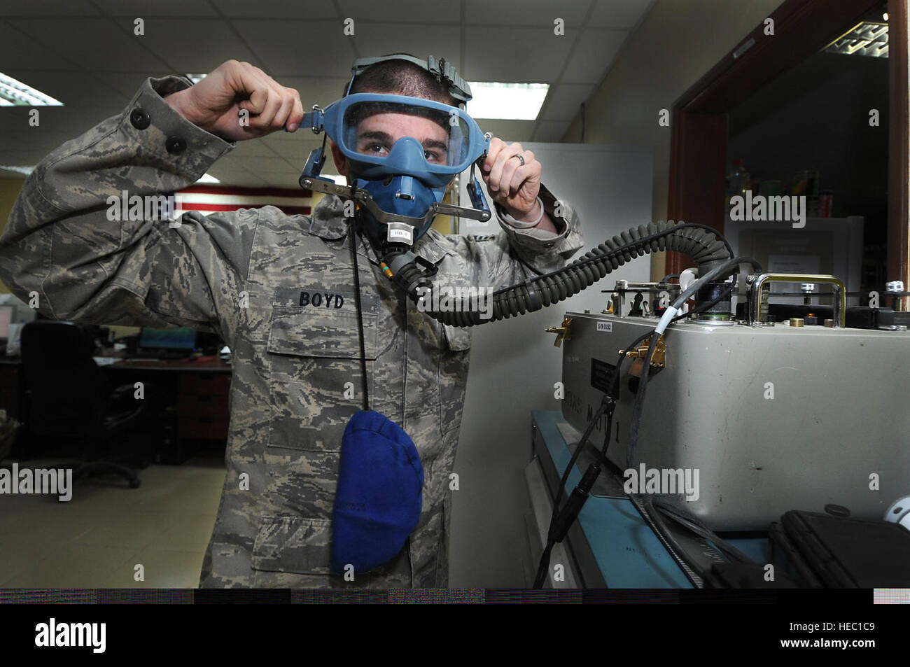 U.S. Air Force Senior Airman Phillip Boyd, an aircrew flight equipment ...