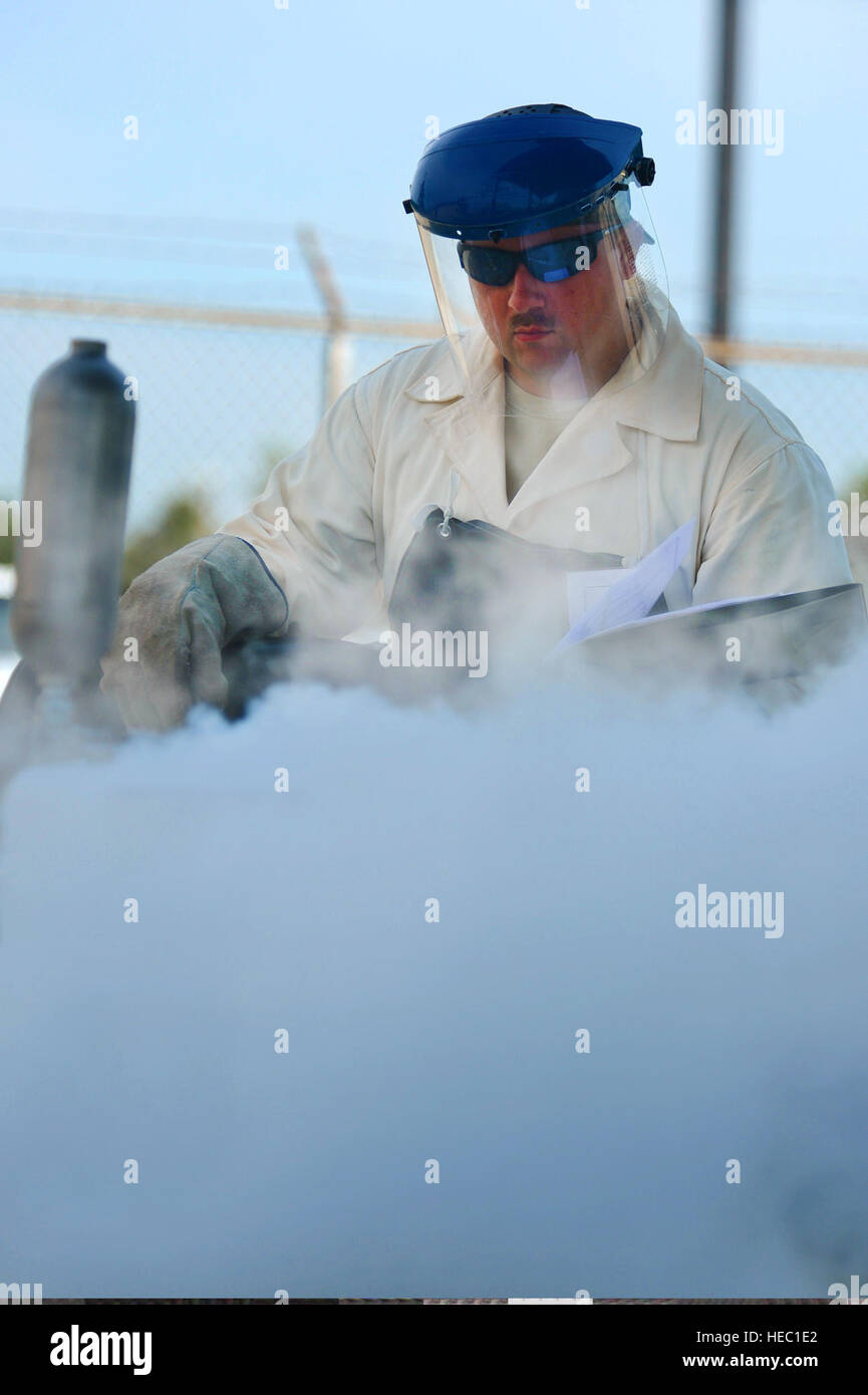 U.S. Air Force Staff Sgt. Adam Rozell, a fuels fixed facilities ...