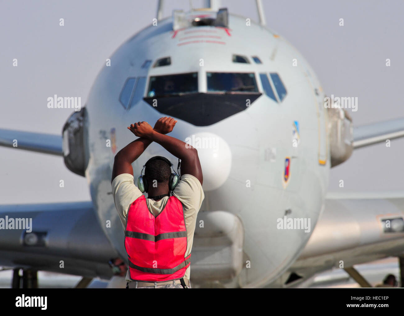 A U.S. Air Force computers technician with the 380th Expeditionary ...