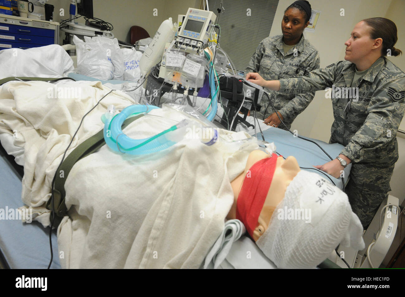 U.S. Air Force Staff Sgt. Jasmine Liberty, left, and Staff Sgt. Ashley ...