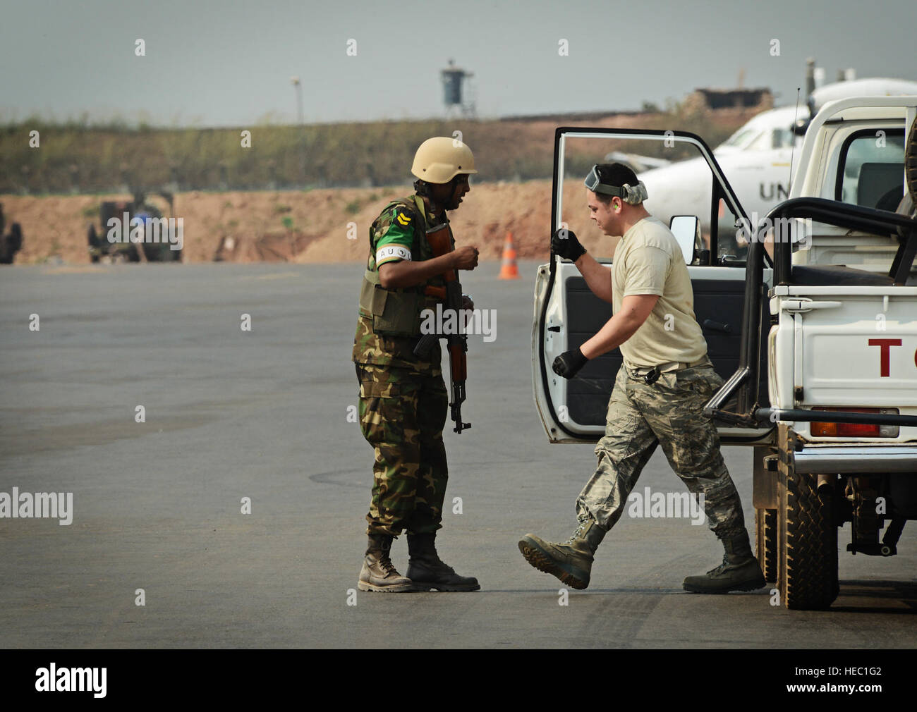 U.S. Air Force Staff Sgt. Joseph Rivera, right, with the 571st ...