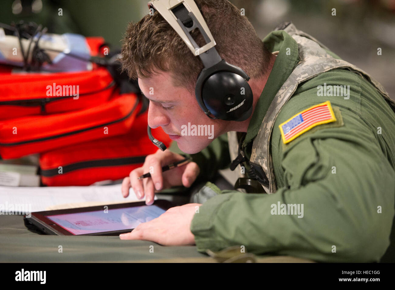 U.S. Air Force Staff Sgt. Michael Stevens, an aeromedical service ...