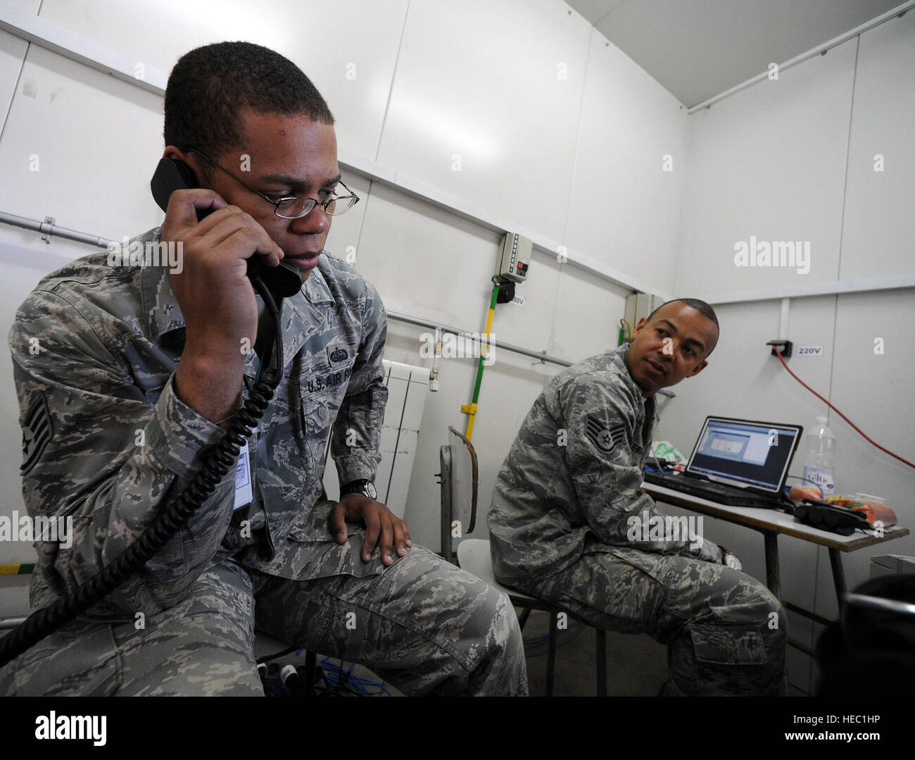 U.S. Air Force Staff Sgt. Vincent Hopson, left, a rapid deployable ...