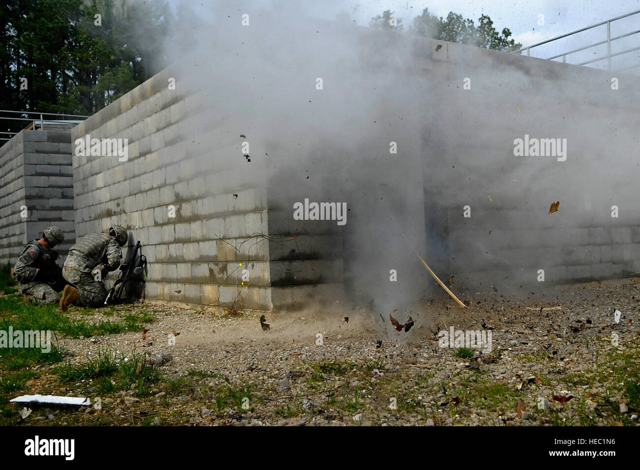 Competitors use explosives to gain entry in the MOUNT breach exercise ...