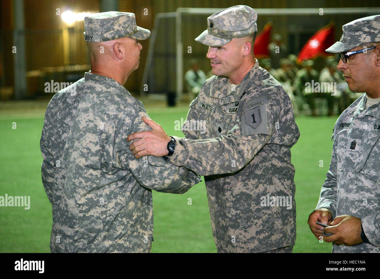U.S. Army Lt. Col. Jason Wolter (center), 1st Combined Arms Stock Photo ...