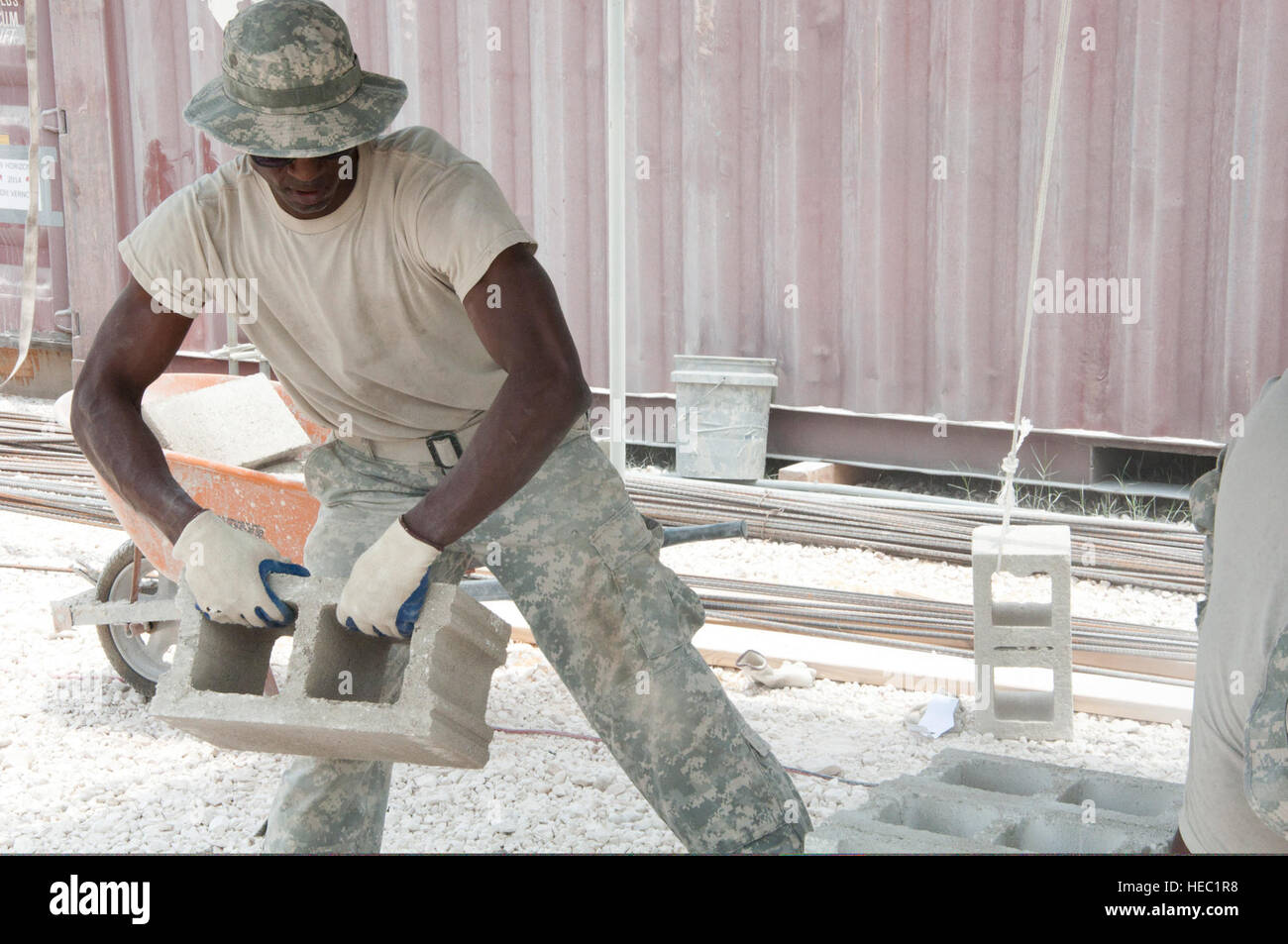 U.S. Army Sgt. Jerard Mayfield, an engineer with the 1023rd Vertical ...