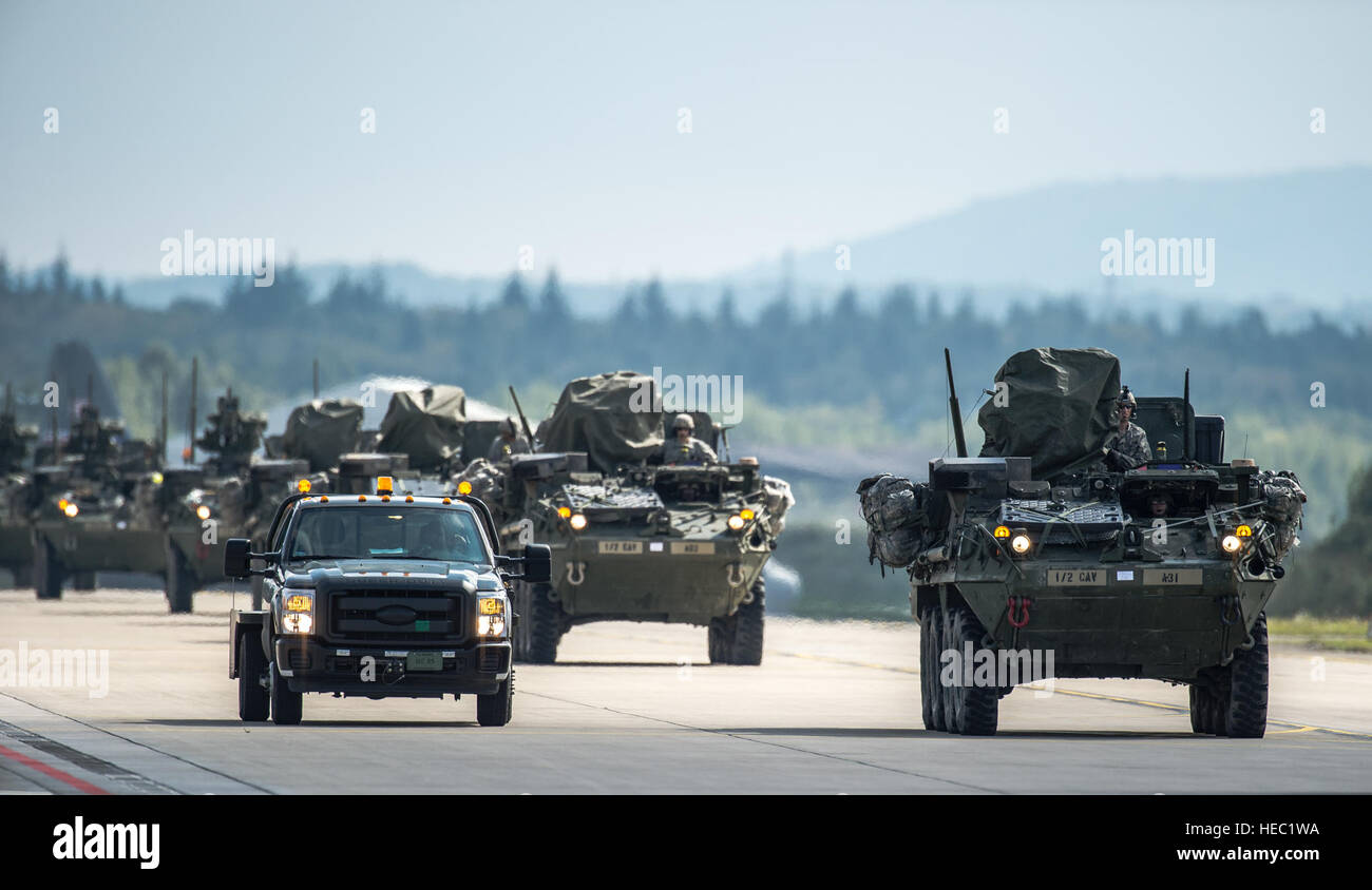 Convoy stryker armored vehicles hi-res stock photography and images - Alamy