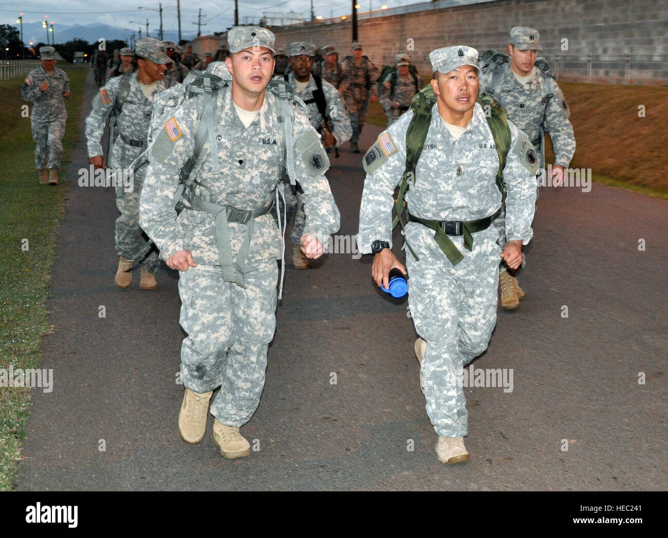Members of Joint Task Force-Bravo participate in a road march as part ...