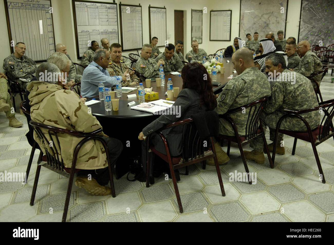 Iraqi Police Maj. Gen. Sherko speaks to the members of the Grand Tribal ...