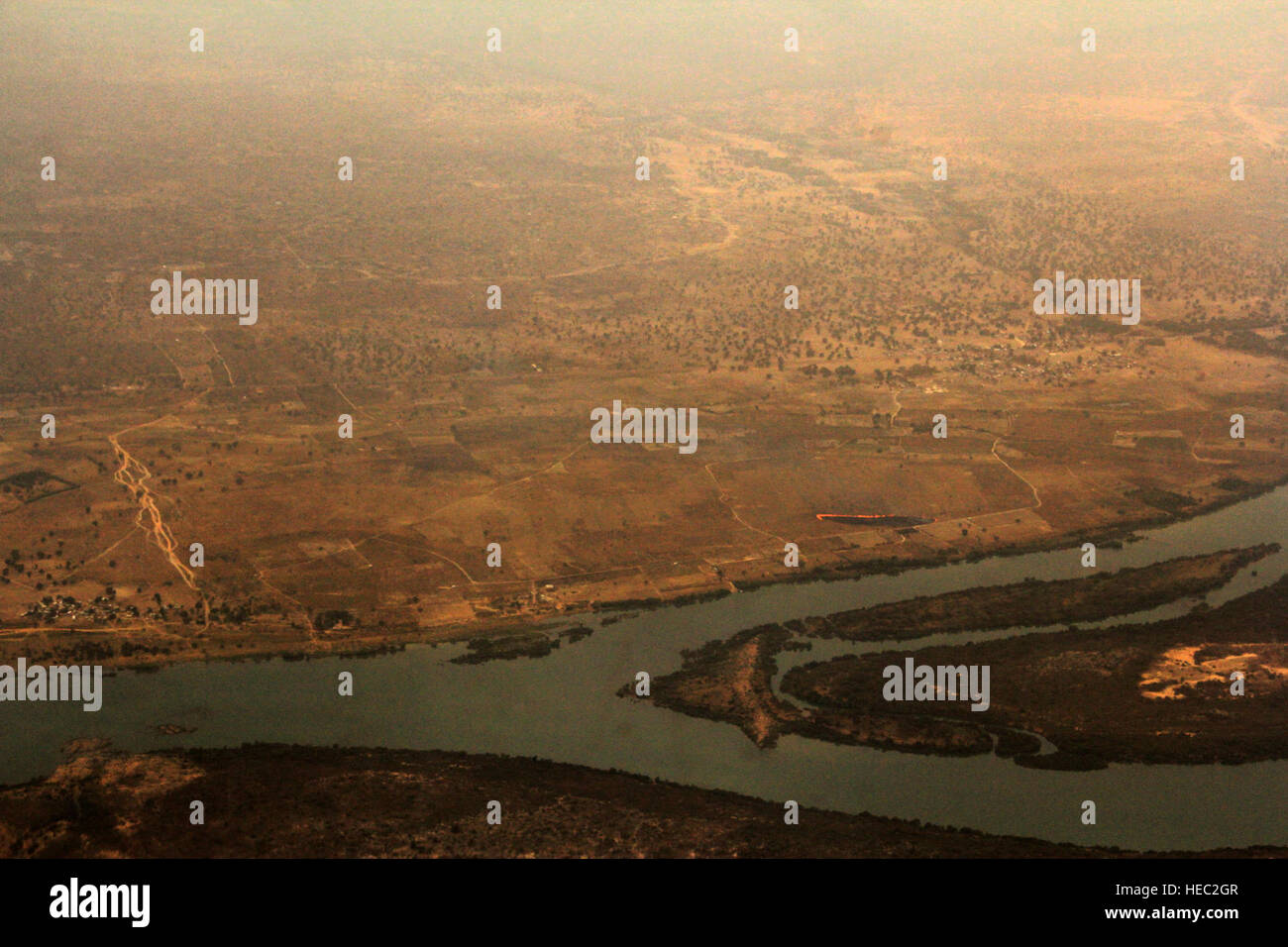 Scenic view of Mali while flying to Bamako International Airport on ...