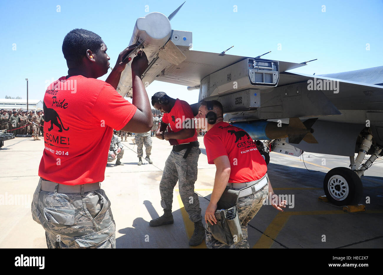 U.S. Air Force Airmen 1st Class Travis Campbell and Keith Enty, and ...