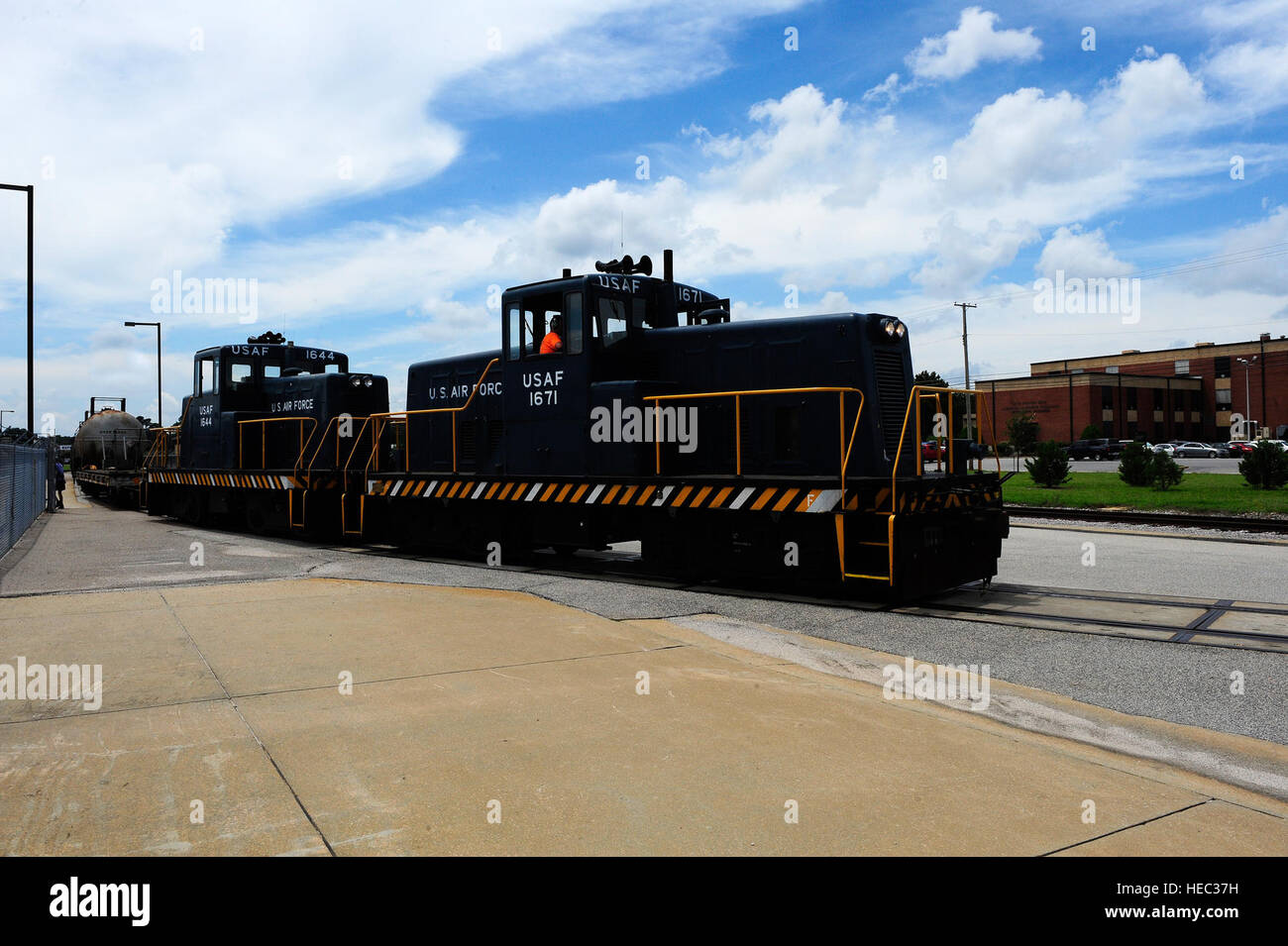 Air Force logistics personnel operate and manage locomotives and fuel ...