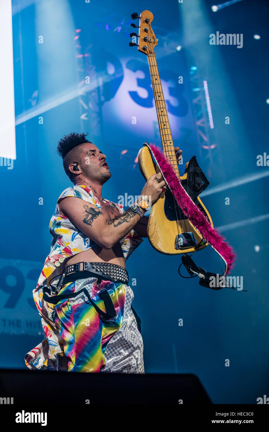 Cole Whittle of DNCE performing at 93.3 FLZ's iHeartRadio Jingle Ball ...