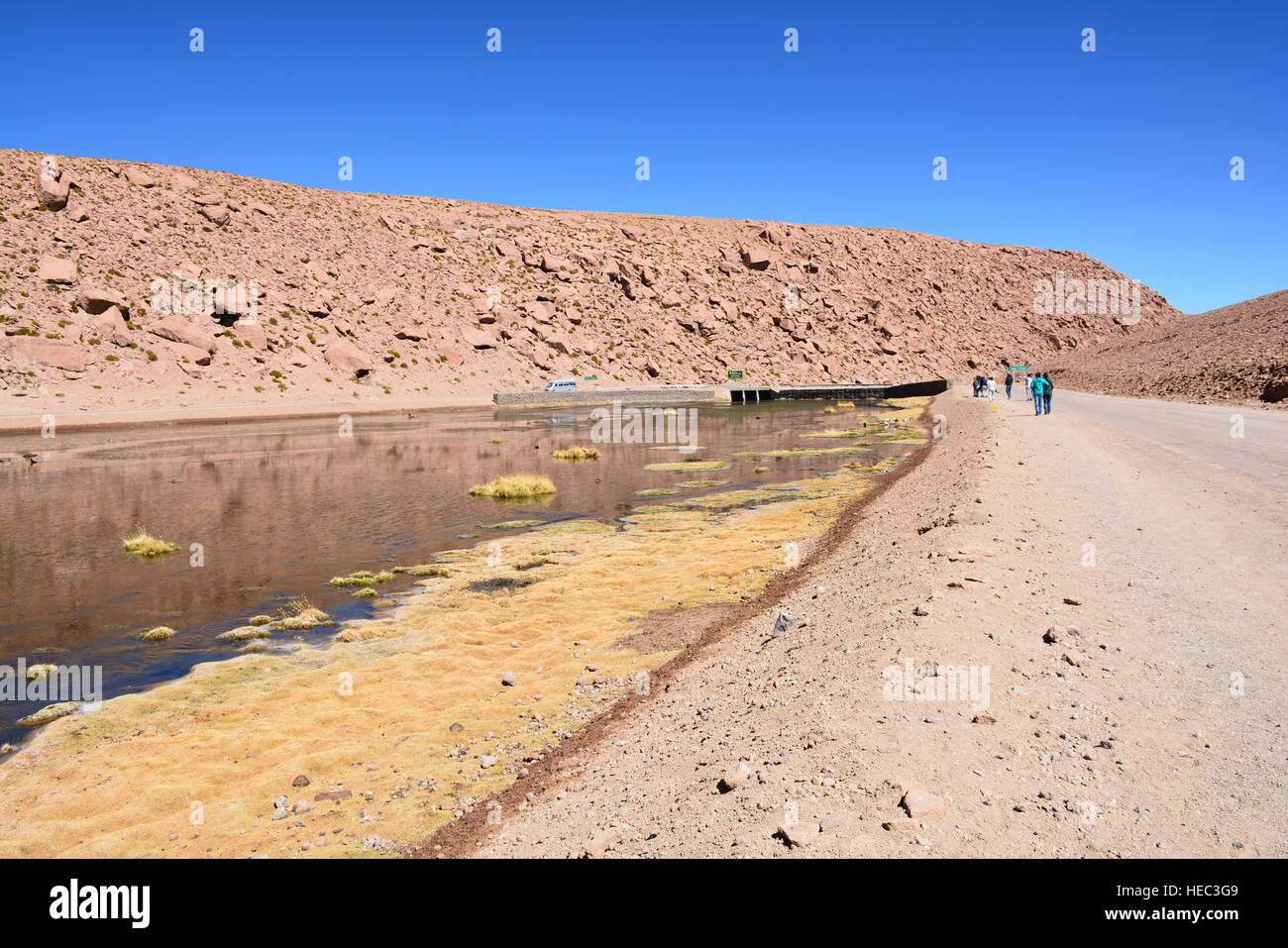 Landscape of mountain and lake in Atacama desert Chile Stock Photo - Alamy