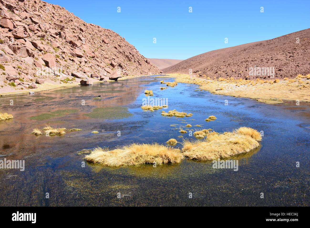 Landscape of mountain and lake in Atacama desert Chile Stock Photo - Alamy